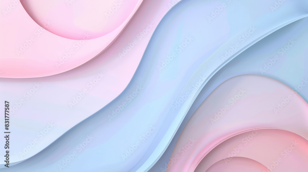 Serene Pastel 3D Background with Minimalist Curved Forms and Subtle ...