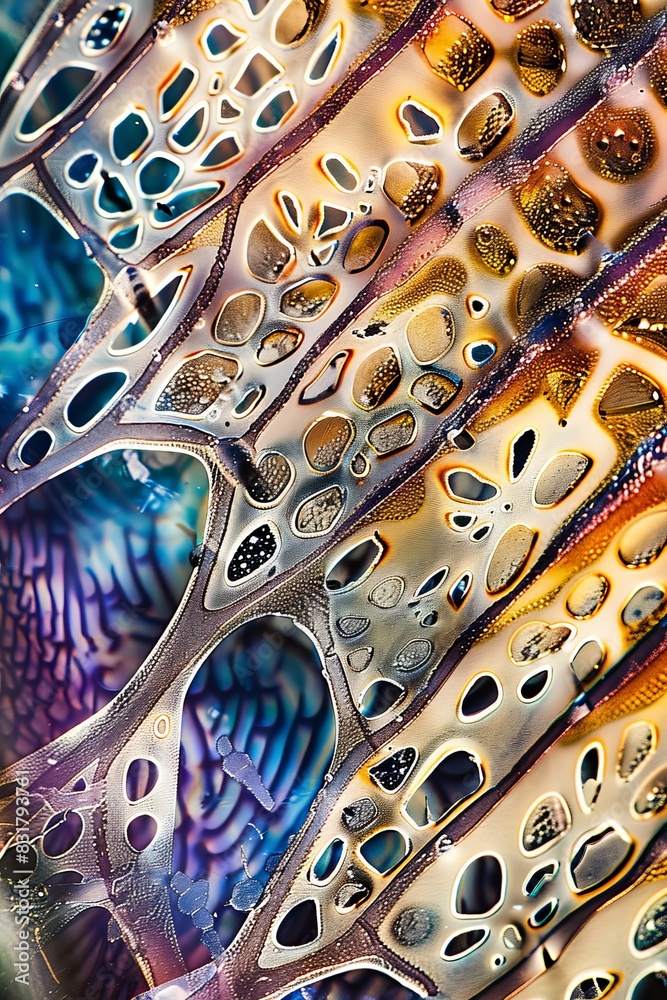 An impressive microscope view of a section of fish gill tissue ...