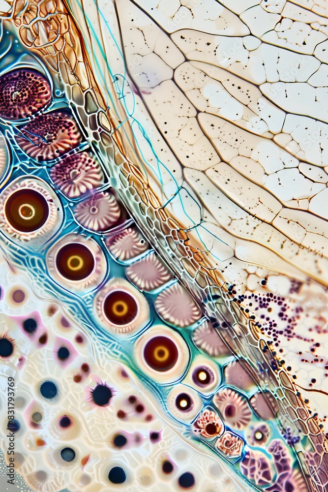An impressive microscope view of a section of fish gill tissue ...