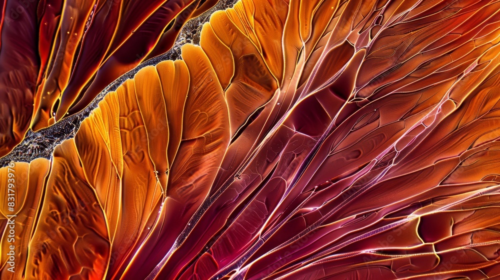 A stunning microscope image of a section of human muscle tissue ...