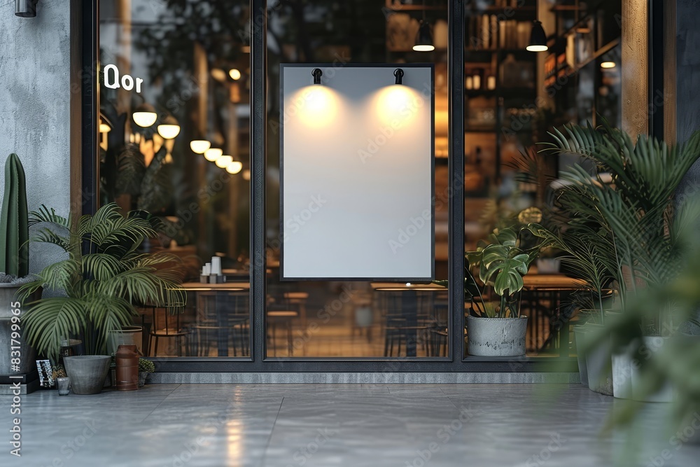 welcome signboard at the entrance of a shop or restaurant for showing ...