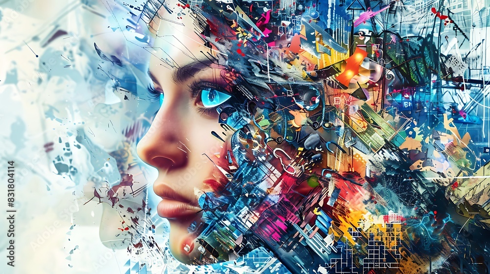 AI in Art and Creativity: Depict a scenario where AI technologies ...