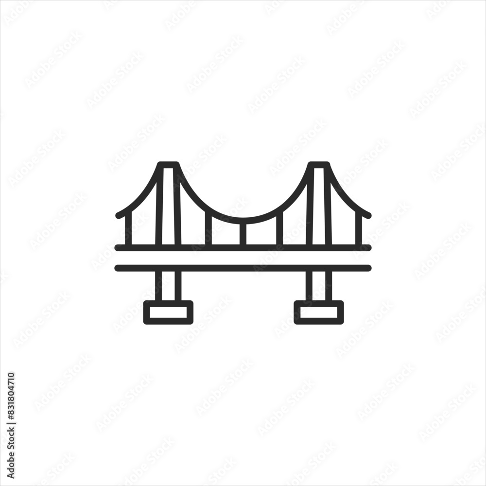 Golden Gate Bridge icon. Stylized representation of the iconic Golden ...
