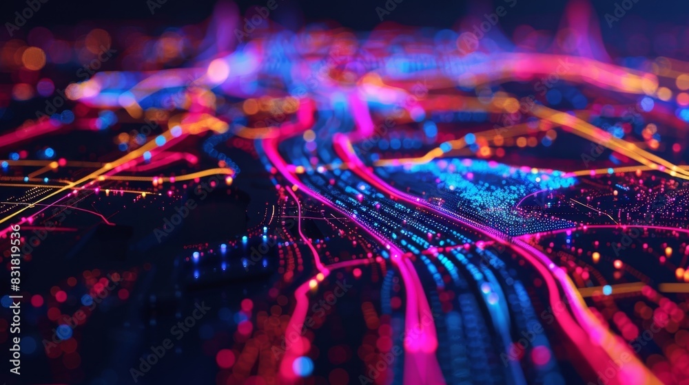 A colorcoded map showing the average speed of vehicles on different ...