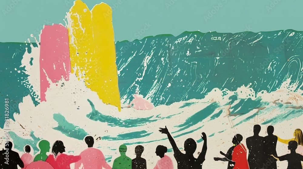 ภาพประกอบสต็อก Artistic interpretation of the splitting of the Red Sea ...