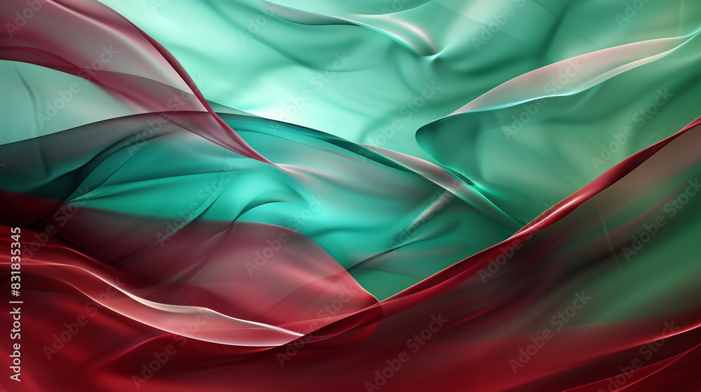 close-up photo of a red and green flag, resembling the flag of Portugal ...