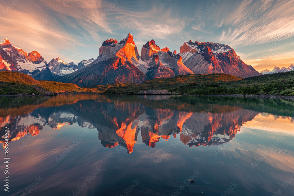 The breathtaking natural beauty of the soaring mountains and glacial ...