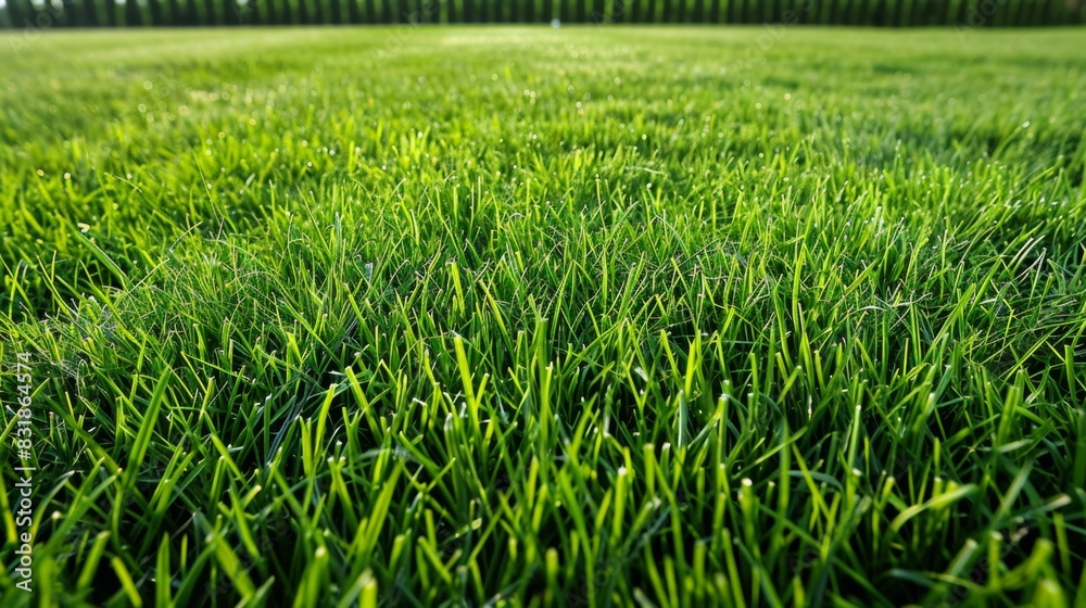Wide background image of green carpet of manicured grass. Beautiful ...