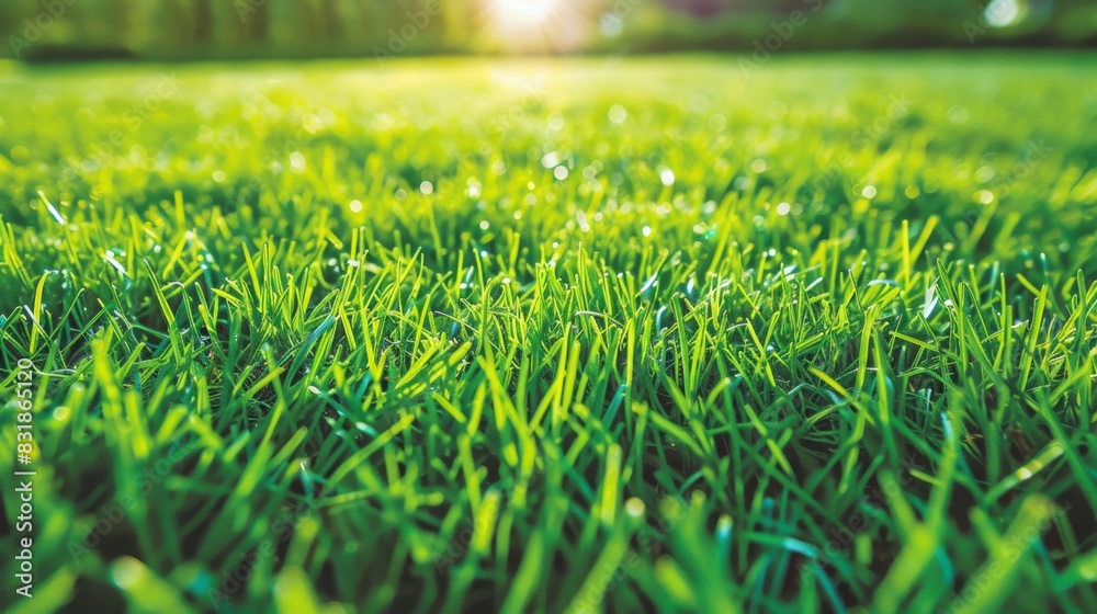 Wide background image of green carpet of manicured grass. Beautiful ...