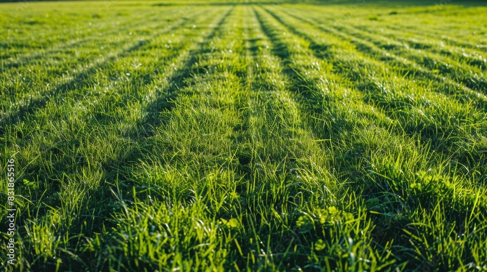Wide background image of green carpet of manicured grass. Beautiful ...
