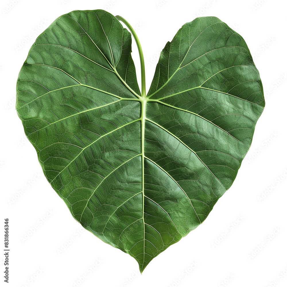 Elephant Ear Leaf with large, heartshaped form, isolated white ...