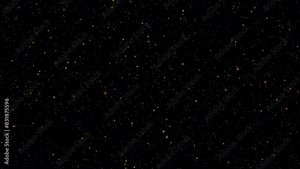 Glittering night sky with twinkling yellow stars, surrealist starry ...