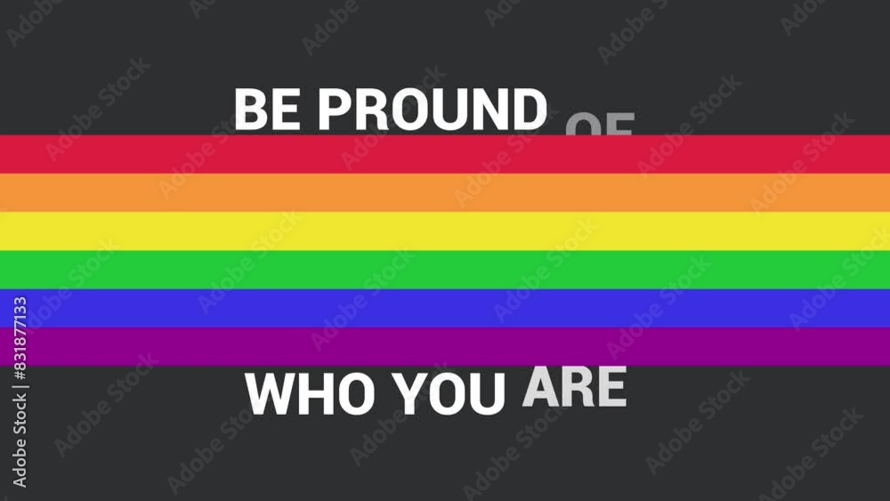 LGBTQ Pride month text animation with LGBTQIA+ Flag Colors, lgbt gay ...