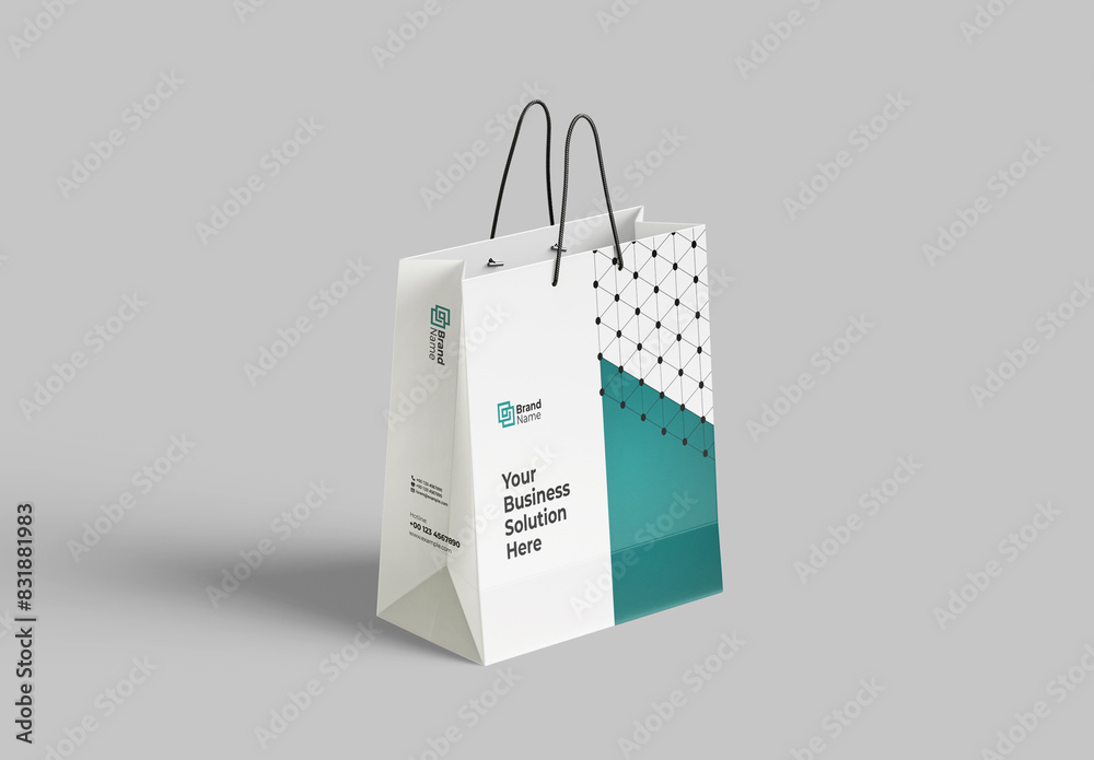 Professional Shopping Bag With Paste Accent Stock Template | Adobe Stock