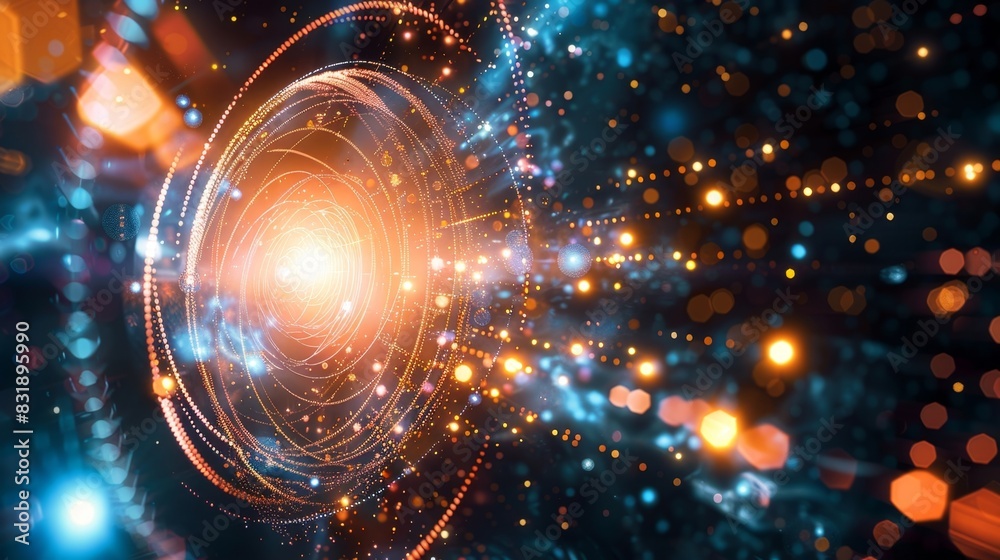 An everexpanding galaxy of entangled particles depicting the limitless ...