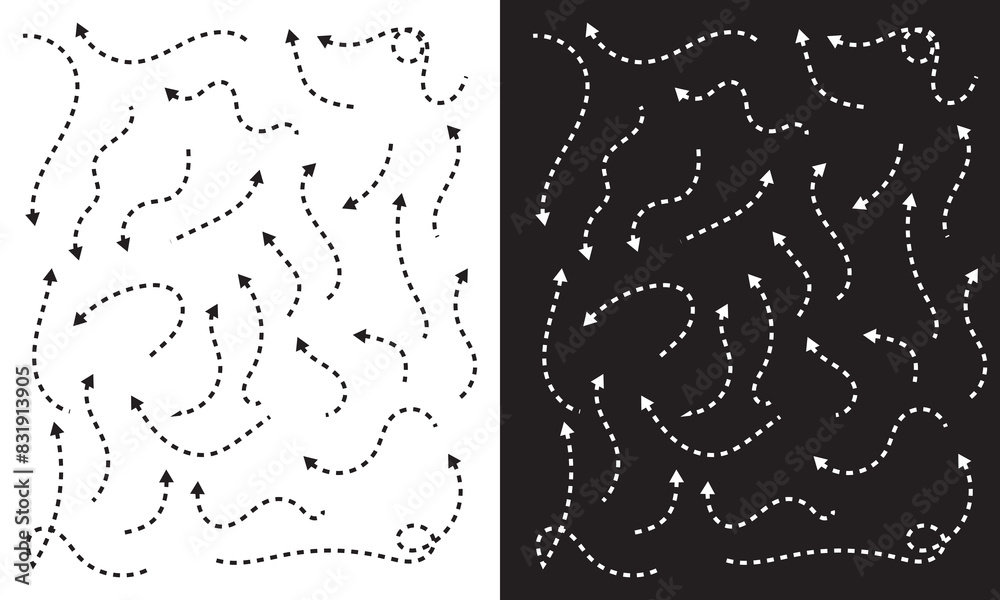 Clean dot style hand drawn doodle arrows set. Clean dot arrows style ...