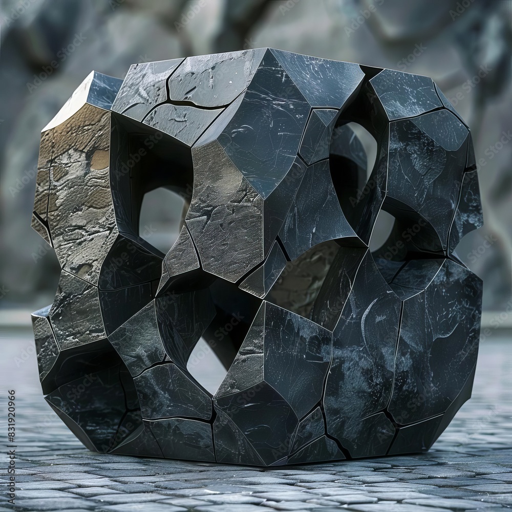 black Cube shaped building, sacred geometry, fibonacci equence, made of ...