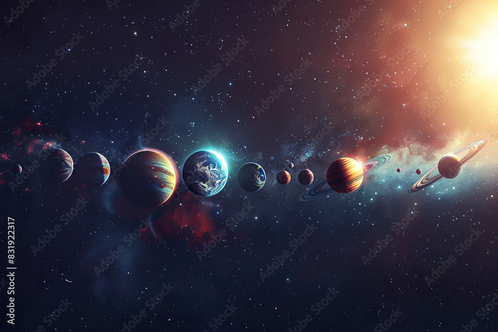 Photo & Art Print Generative ai on theme of parade of planets in solar ...