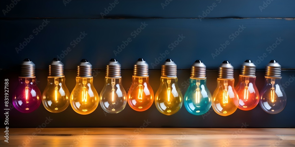 Visual spectrum of idea bulbs inspiring innovation through creative ...
