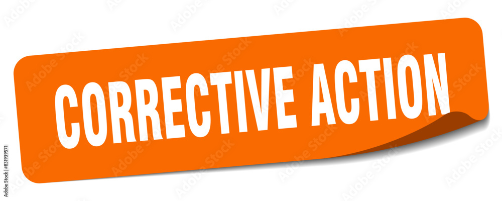 corrective action sticker. corrective action label Stock Vector | Adobe ...