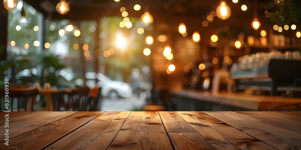 Abstract coffee shop interior background with blurred design and cozy ...