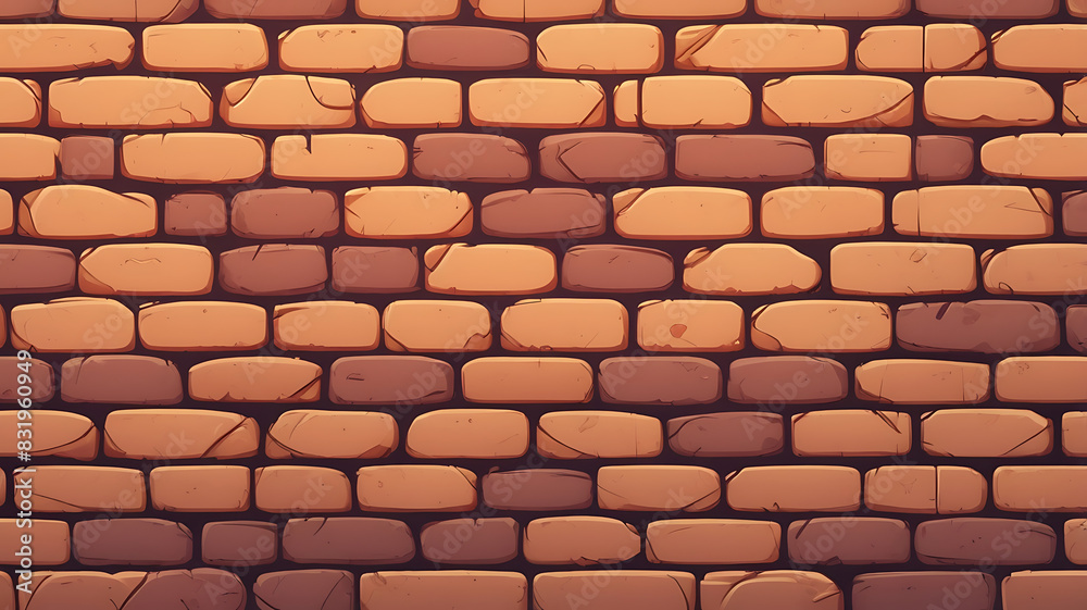 2D game level brick wall design, brick texture with simple details ...
