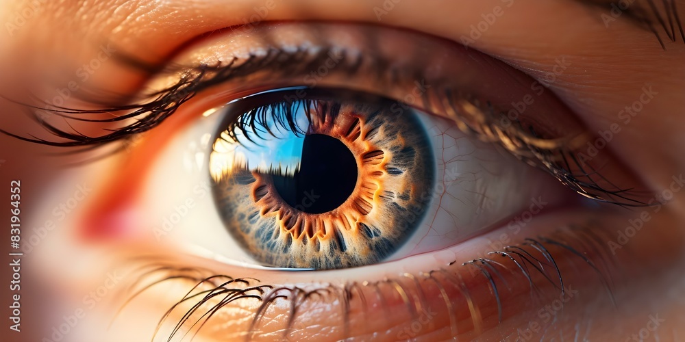 Impact of Light Pollution on Health: Close-up of Dilated Human Eye ...