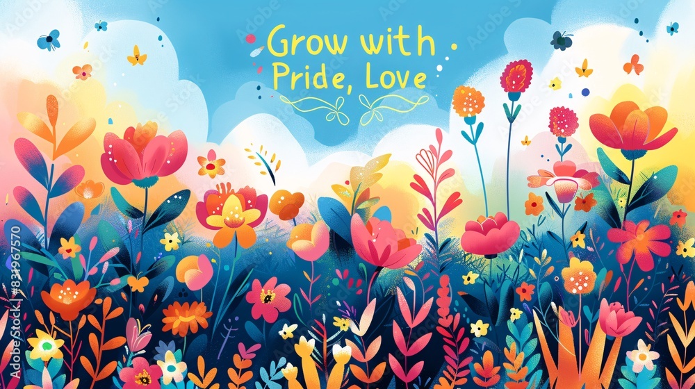 A heartening poster honoring LGBTQ+ Pride Month, featuring an ...