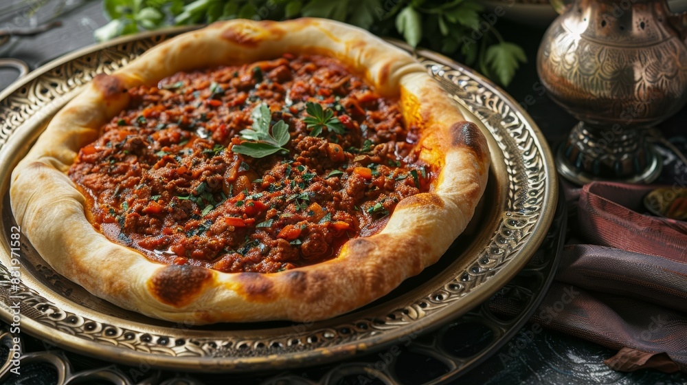 Libyan bazin, a hard dough served with a spicy tomato sauce and meat ...
