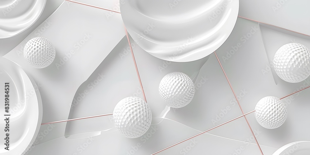 Elegant white tunnel, rendered with geometric shapes and curves for ...