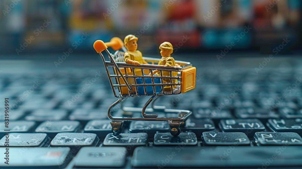 Online shopping e-commerce and customer experience concept: cashiers ...