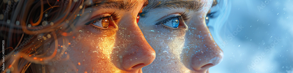 Original vs AI comparison. Generative AI examples collage. Photo image ...