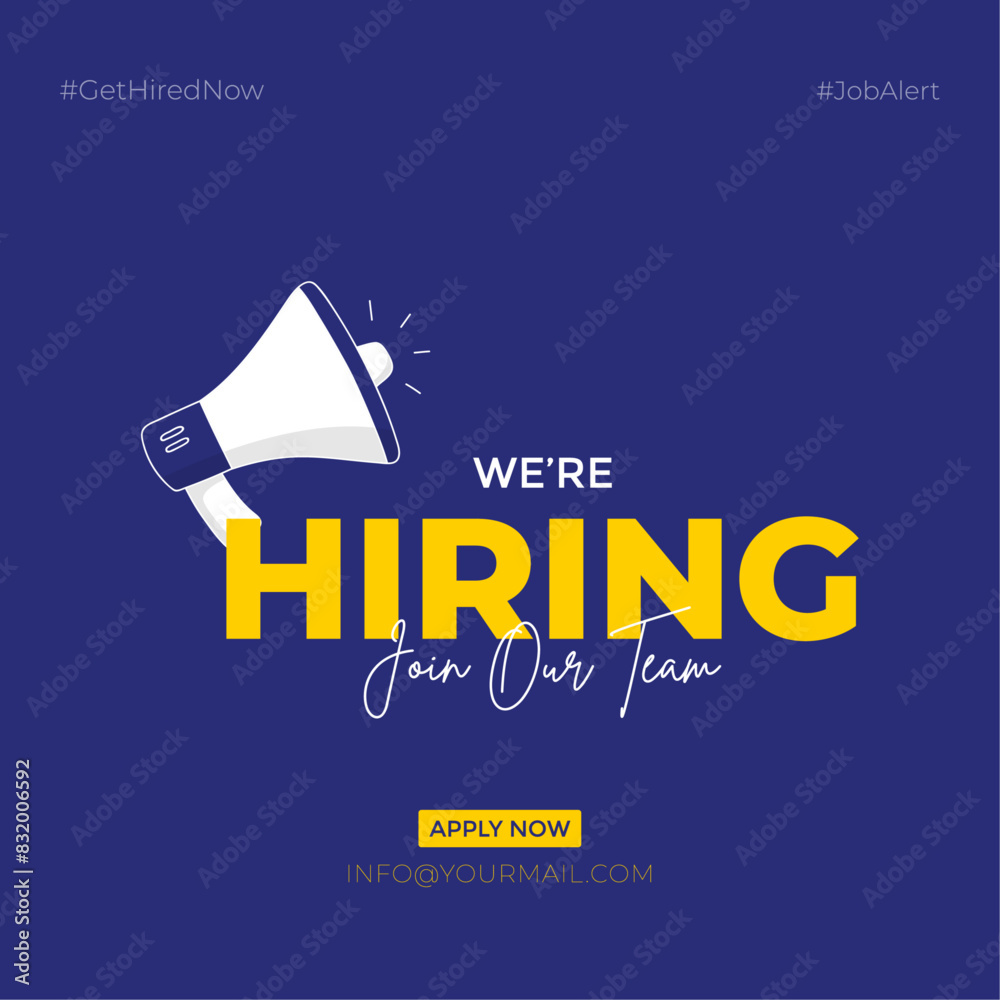 We are hiring job candidate post and flyer template. Join our team and ...