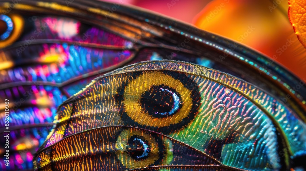 Macro photography of organic texture of butterfly or moth wing ...