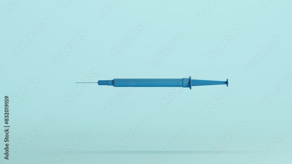 Blue syringe needle injection vaccination drug healthcare health pale ...