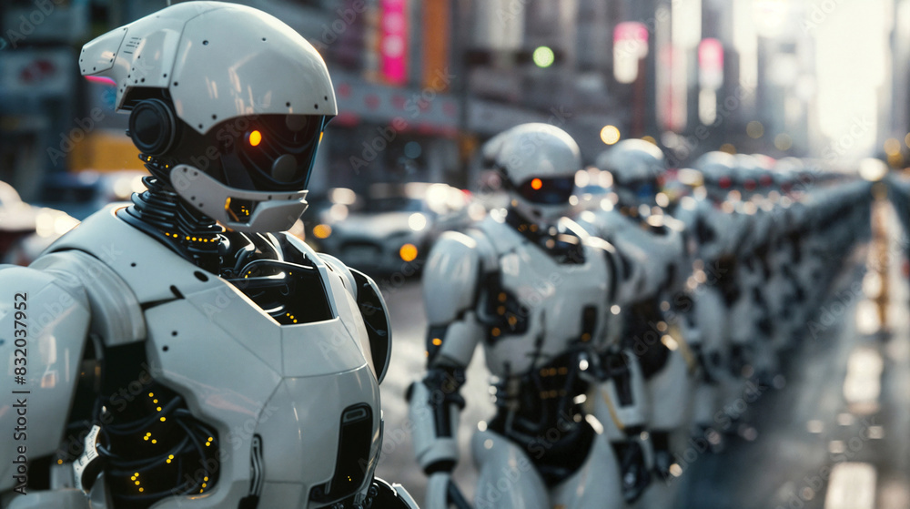 交通管理及び警備を行うロボット Robots for traffic management and security Stock ...