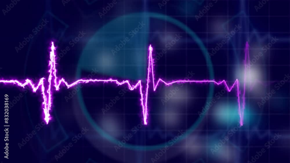 Neon heartbeat on tech background. 4k seamless loop animation.Heartbeat ...