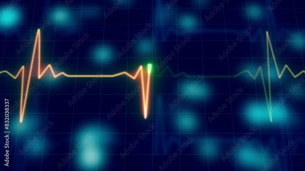 Neon heartbeat on tech background. 4k seamless loop animation.Heartbeat ...
