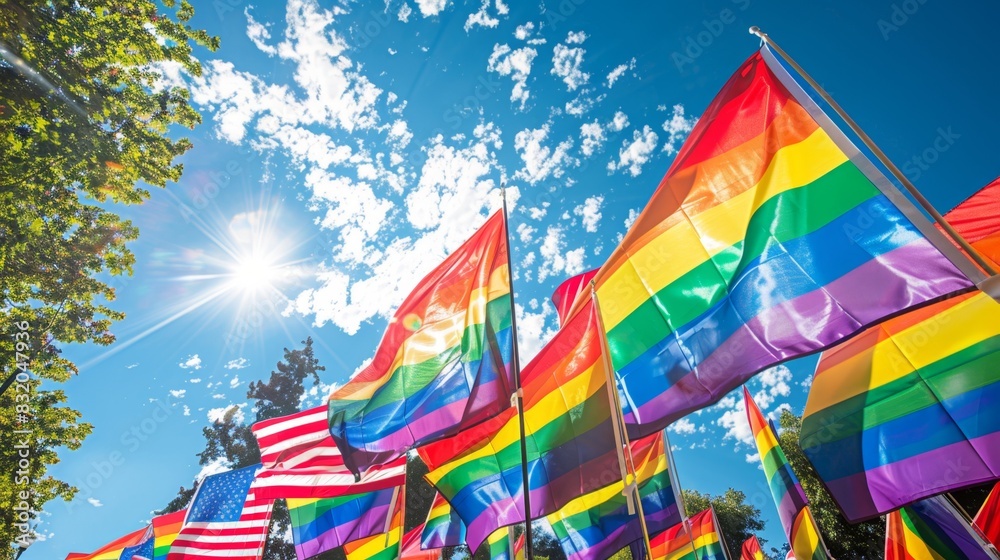 Unity in Diversity: Pride Month Celebration of Patriotism with Rainbow ...