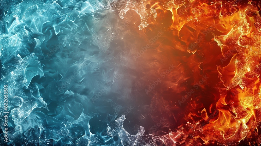 Molten lava borders a cloud-filled void, creating a surreal contrast of ...