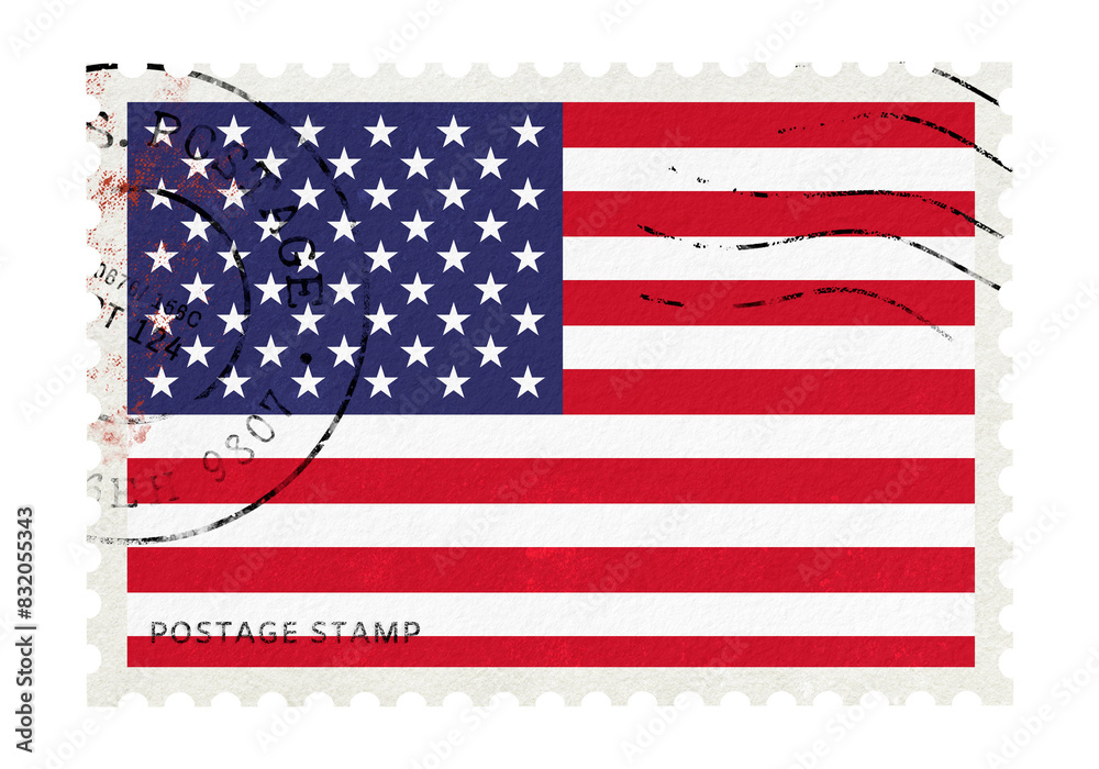 United States, US flag png post stamp sticker, transparent background ...