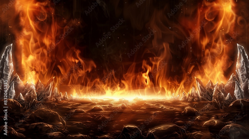 Ethereal fire forms a captivating frame in this detailed digital ...