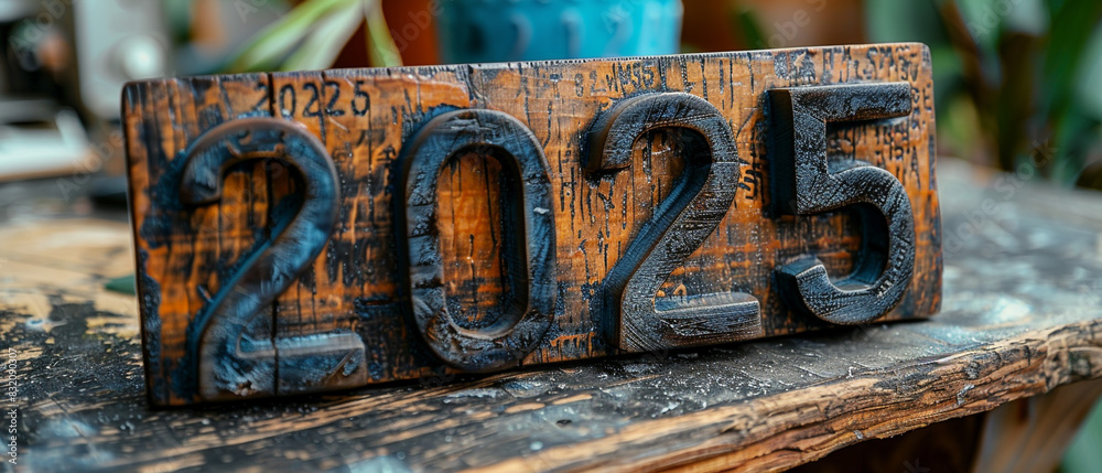 write 3d letters word 2025 with wooden and morning background Stock ...