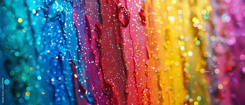 Colorful rainbow of LGBTQ pride month wallpaper. Shimmer and blurred ...