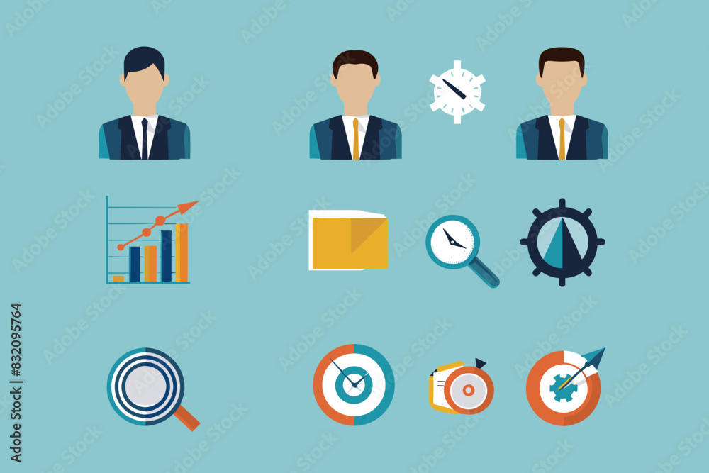 Professional skills and strengths for career success, vector collection ...