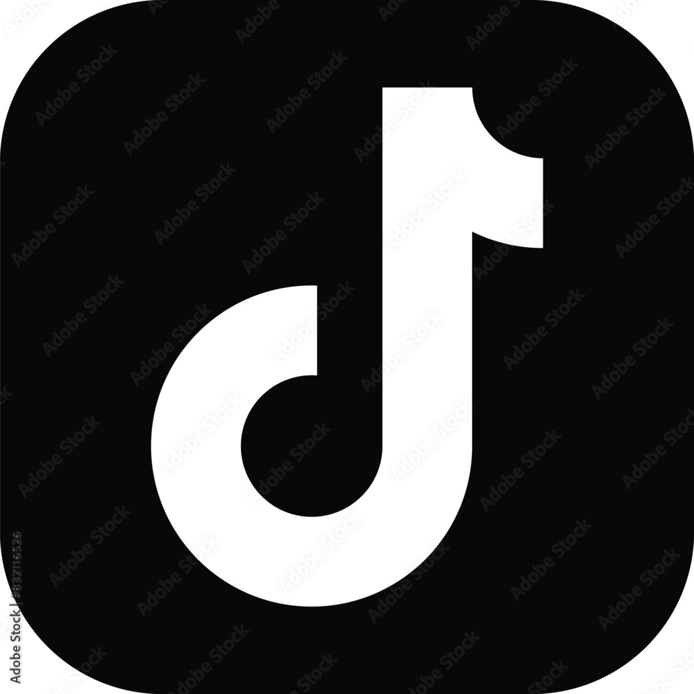 Vetor de Tiktok logo. Realistic social media icon logotype. Tik Tok ...
