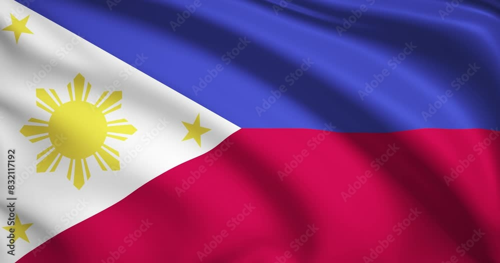 flag of the Philippines. Philippine flag background. 4k 60FPS Stock 비디오 ...