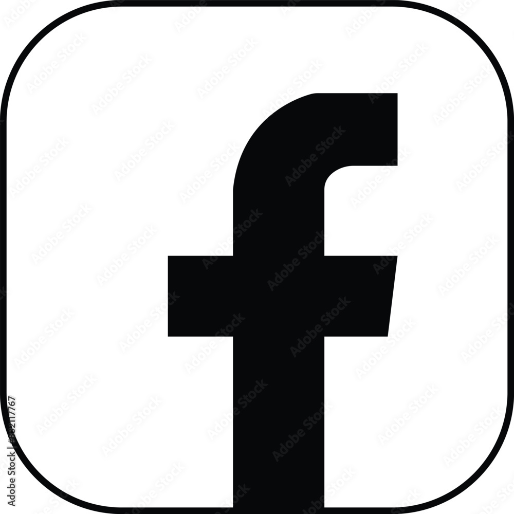 Facebook logo. Realistic social media icon logotype vector. Meta fb ...
