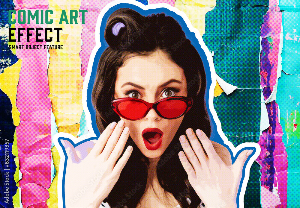 Comic Art Effect with Generative AI Stock テンプレート | Adobe Stock
