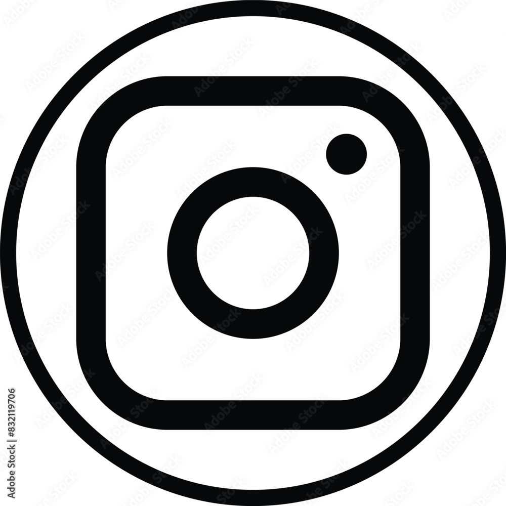 Instagram logo. Insta Realistic social media icon logotype on a ...